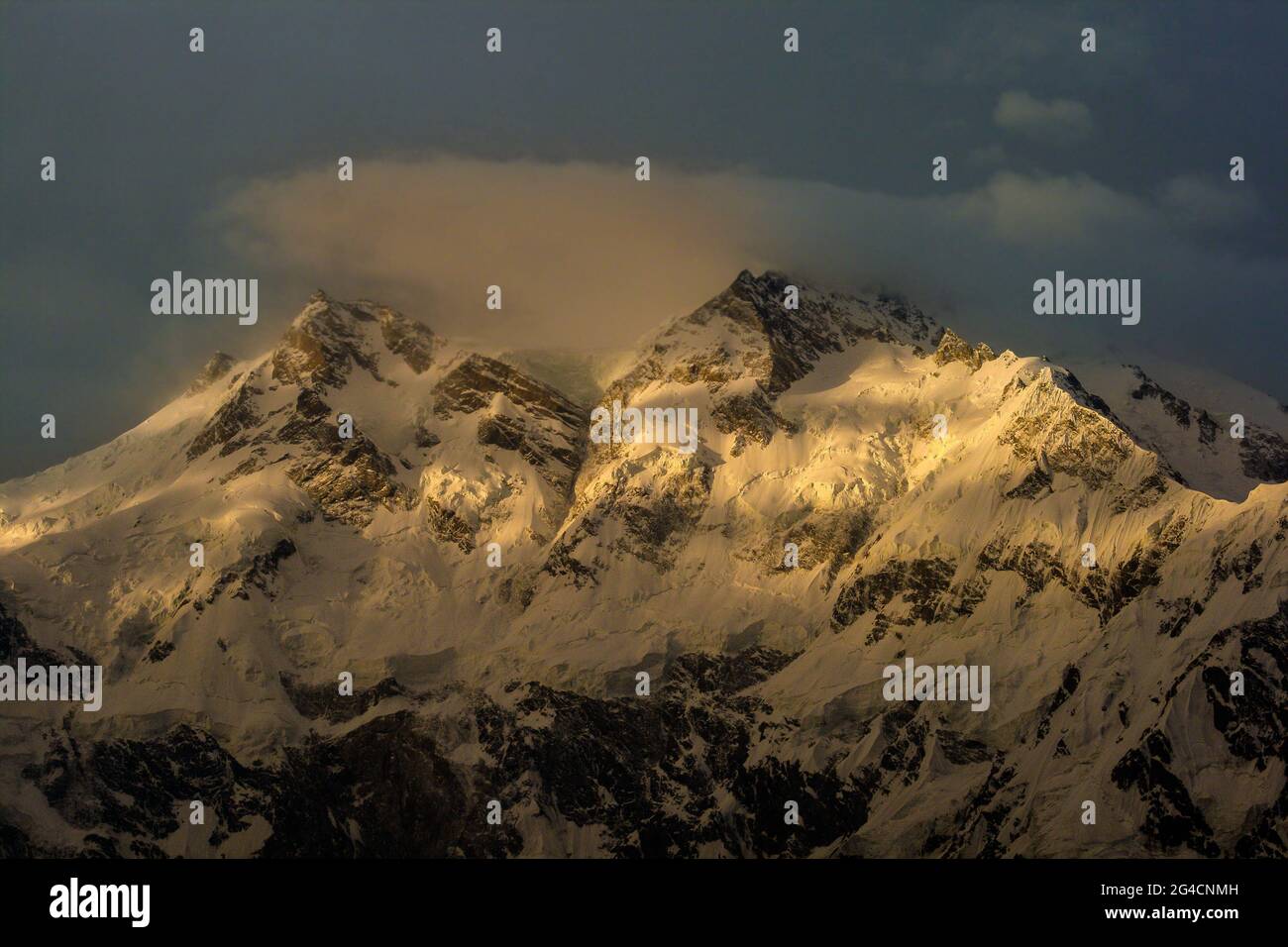 A beautiful landscape with snowy mountains of Karakorum range in ...