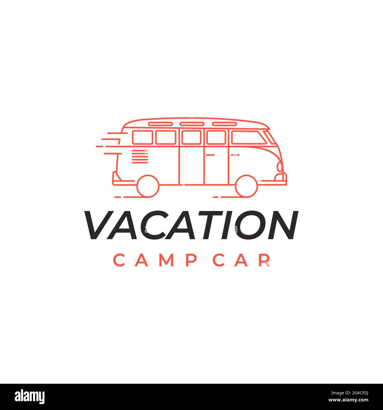 Line art Camper van logo, emblems and badges. Recreational vehicle ...