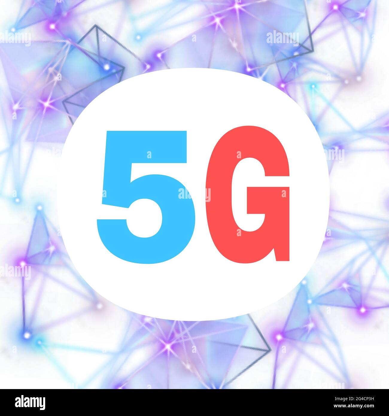 An illustration of a 5G icon against a white background with colorful ...