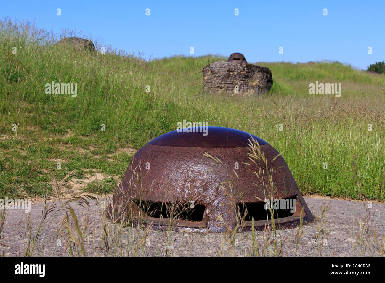 First World War machine gun turrets at Fort Douaumont (Fort de ...