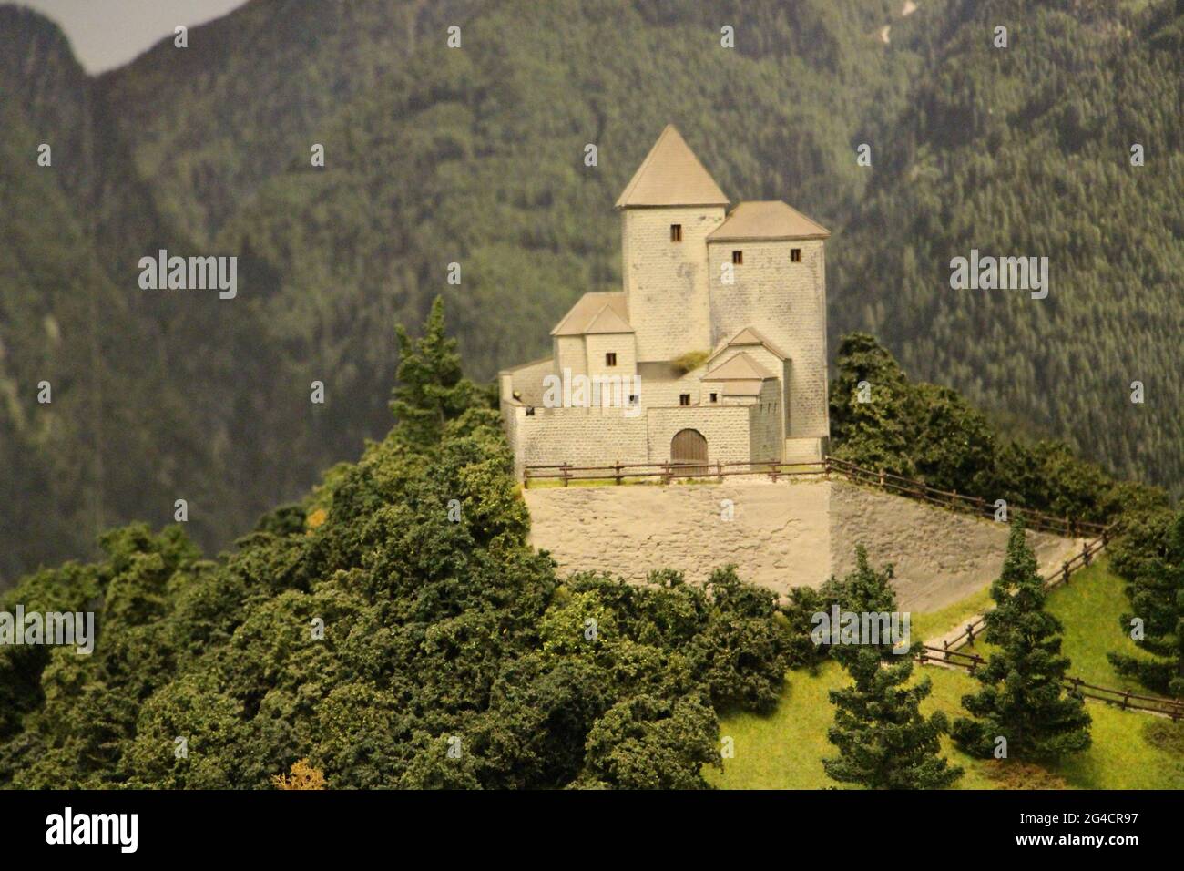 A scenic shot of a castle in the Italian region called South Tyrol ...