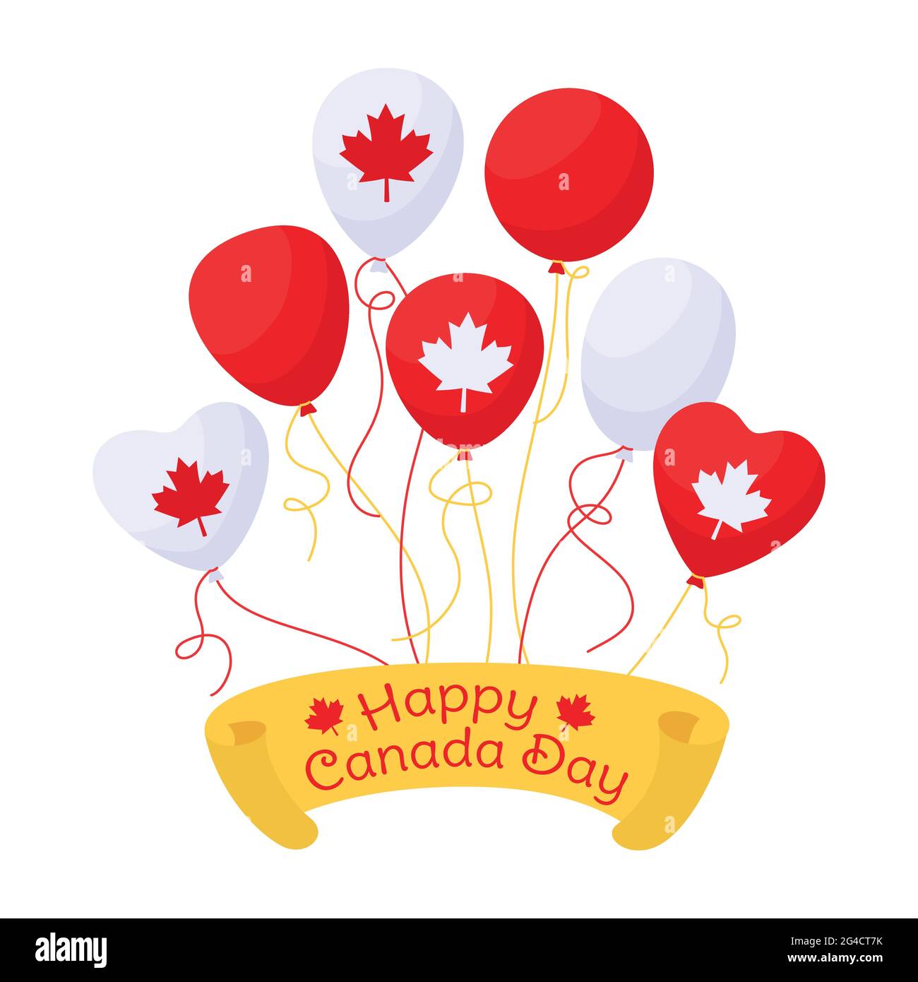 Balloon Canada day greeting card balloon with flag usa. Bunch glossy ...
