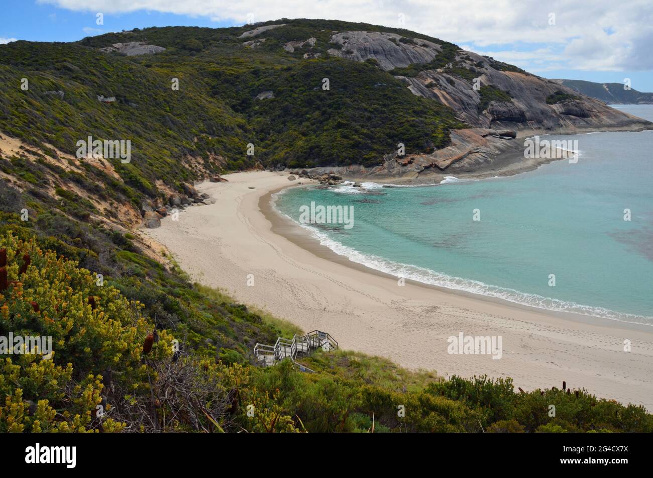 view of salmon beach albany western australia from lookout Stock Photo ...