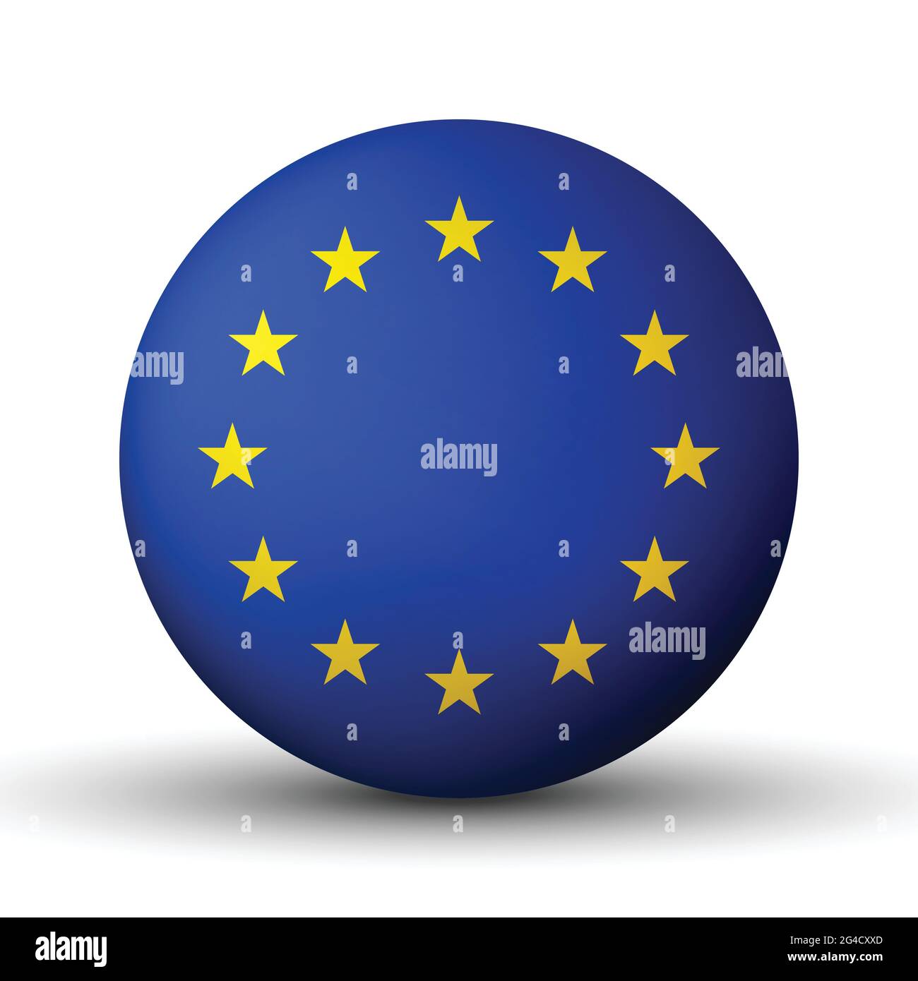 Glass light ball with European Union flag. Round sphere, template icon ...