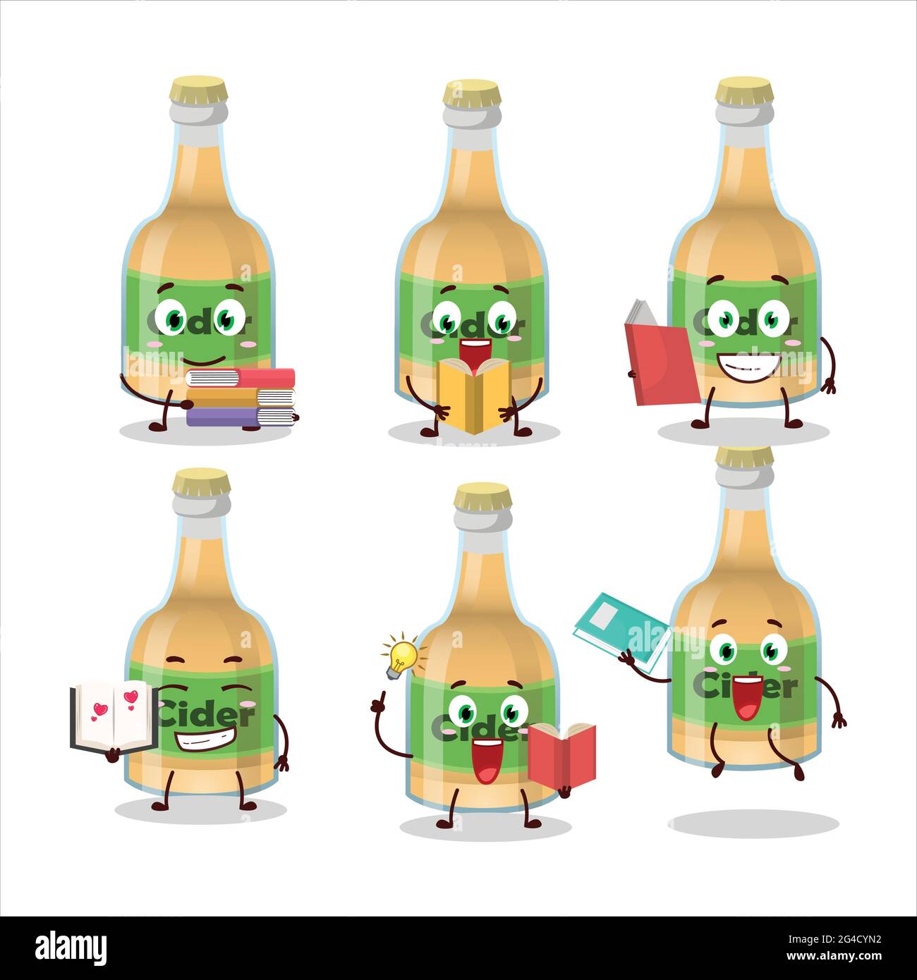 A picture of cider bottle cartoon character concept reading an amusing ...