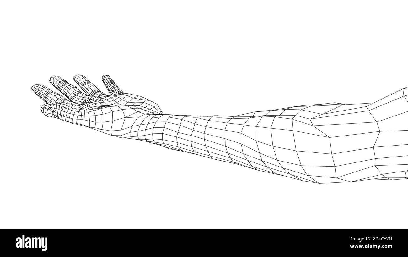 Open palm hand gesture of male hand. Vector Stock Vector Image & Art ...