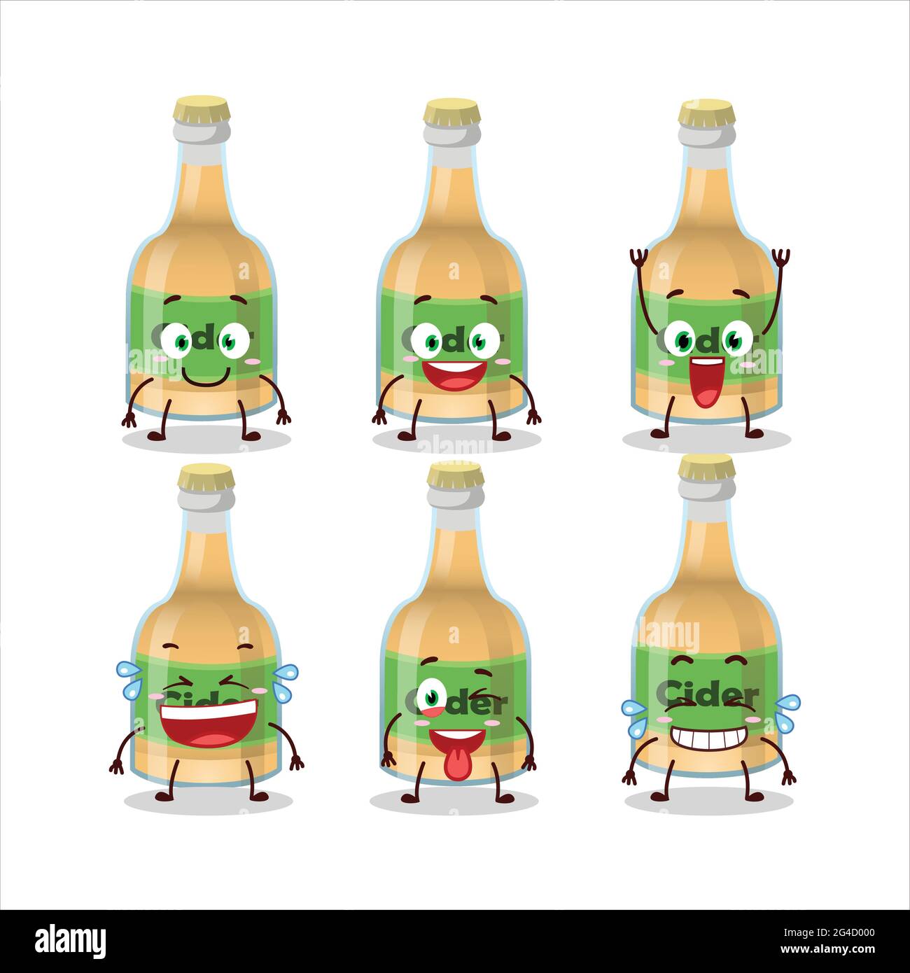 Cartoon character of cider bottle with smile expression. Vector ...