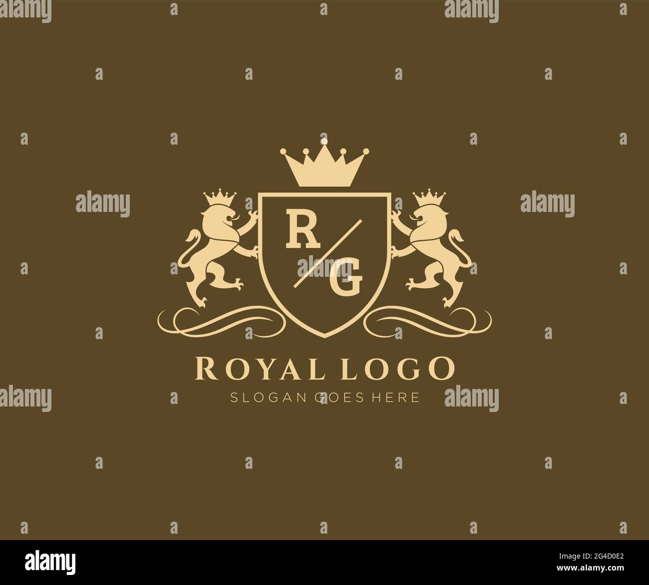 RG Letter Lion Royal Luxury Heraldic,Crest Logo template in vector art ...