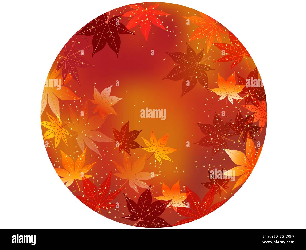 Autumn Maple Leaf Round Background. Vector Illustration Isolated On A ...