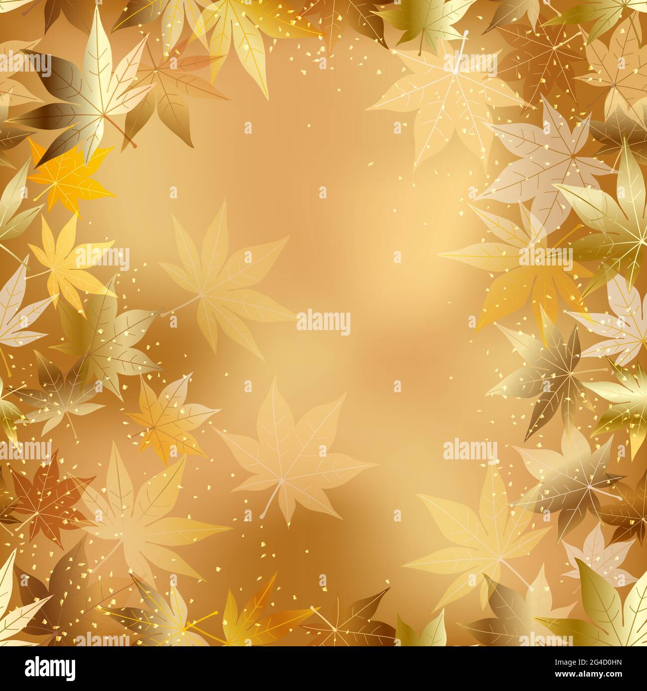 Seamless Autumn Maple Leaf Vector Square Background Isolated On A White ...