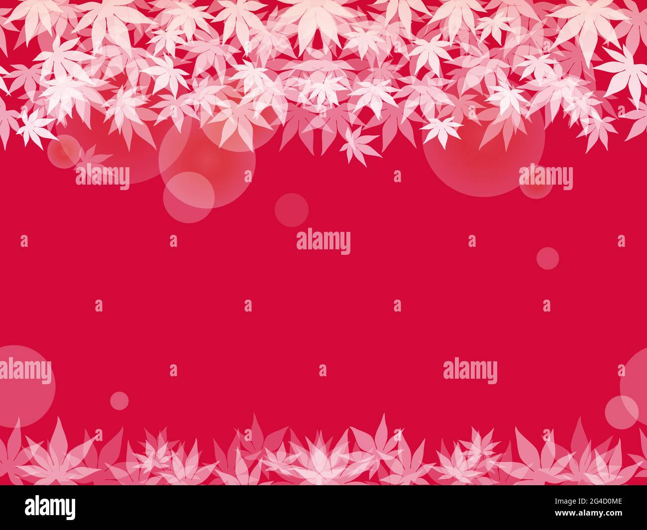 Seamless Maple Leaf Frame On A Red Background. Horizontally repeatable ...