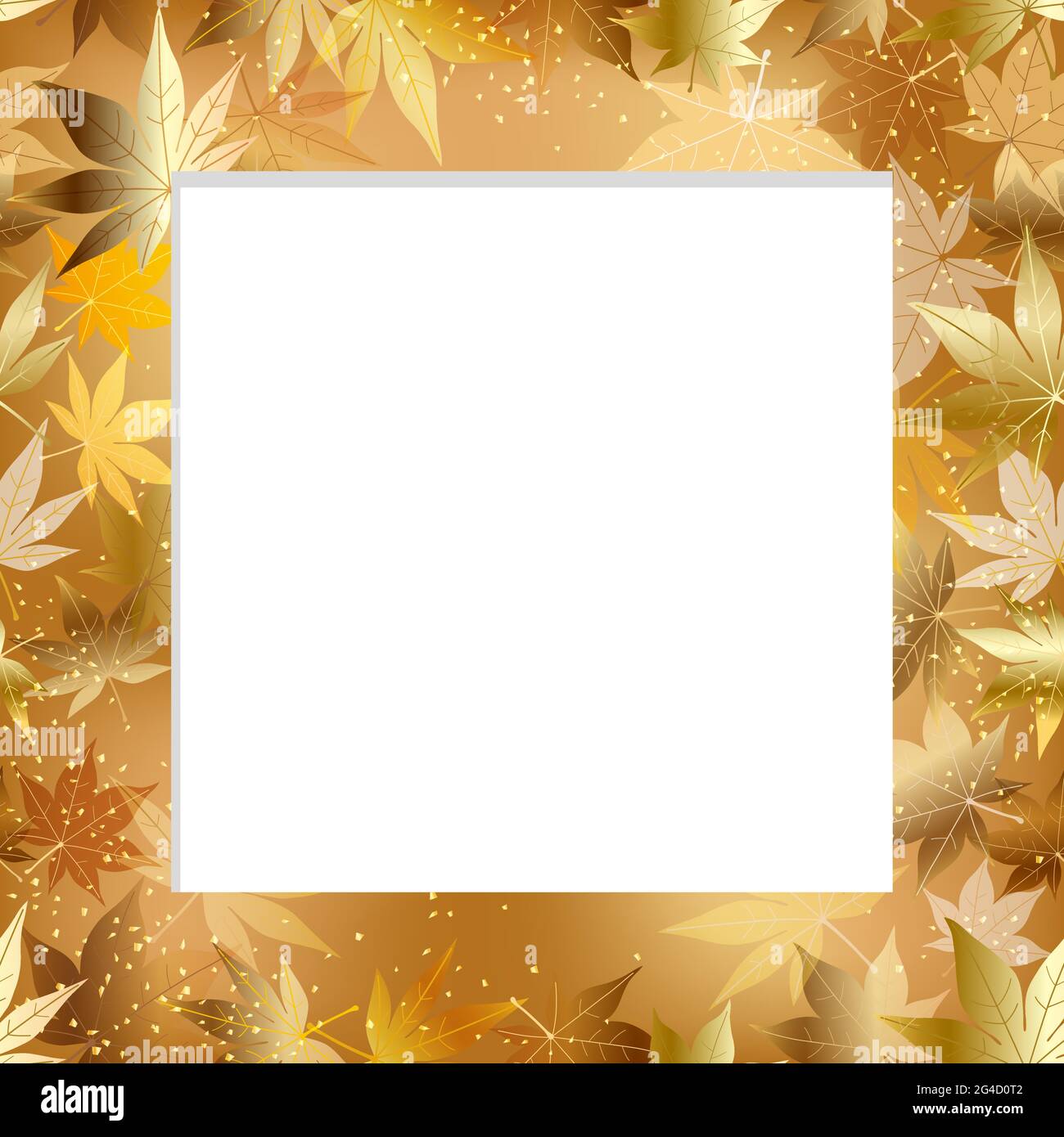 Seamless Autumn Maple Leaf Vector Square Frame Isolated On A White ...