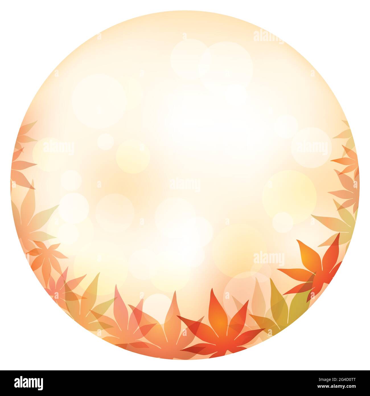 Autumn Maple Leaf Round Frame With An Abstract Bokeh Background. Vector Illustration Isolated On ...