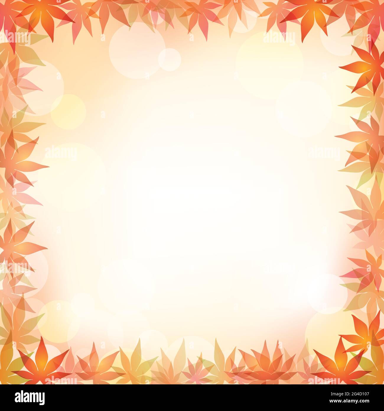 Autumn Maple Leaf Frame On A Pastel-Colored Abstract Bokeh Background ...