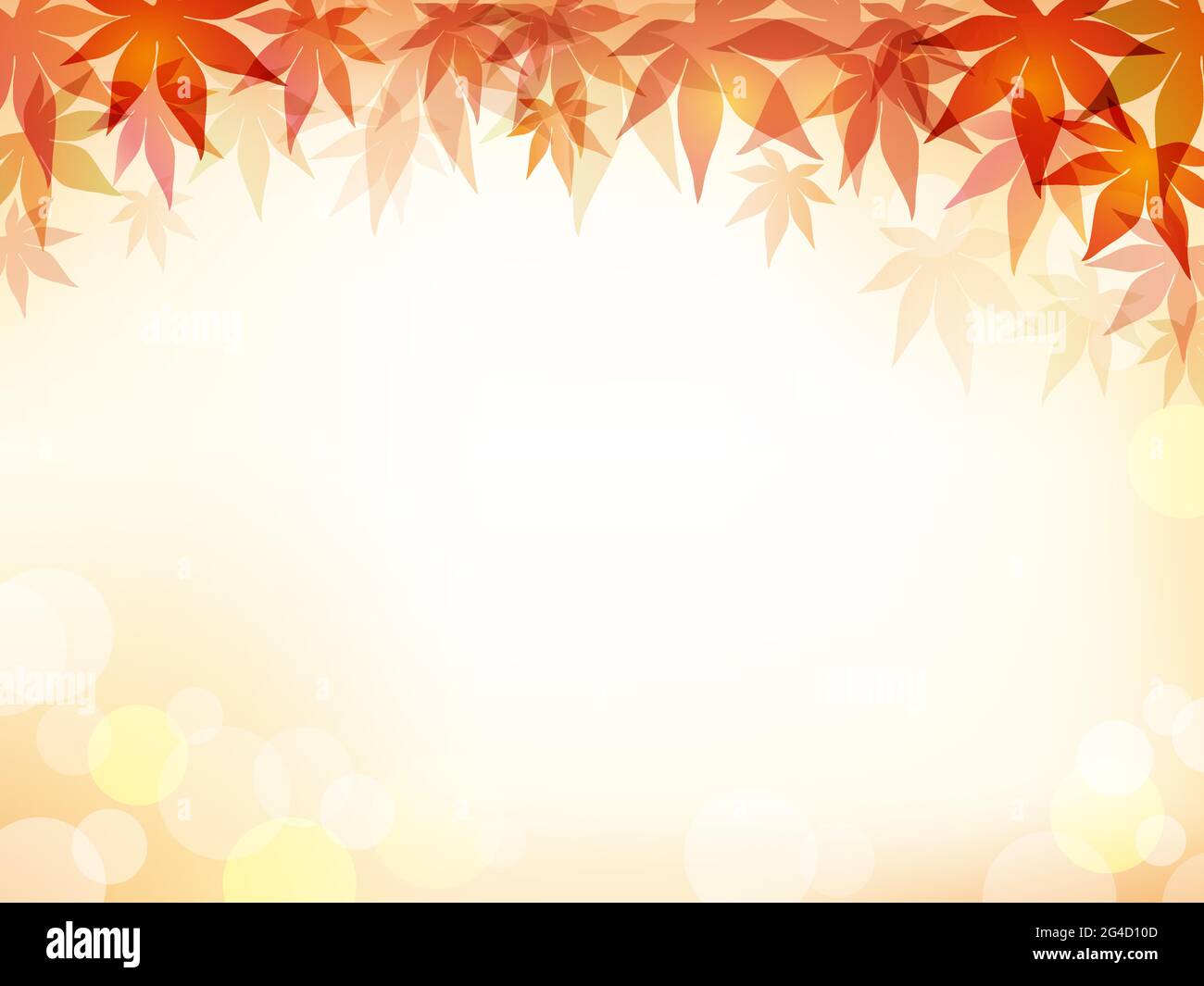 Autumn Maple Leaf Frame On A Pastel-Colored Abstract Bokeh Background. Vector illustration Stock ...