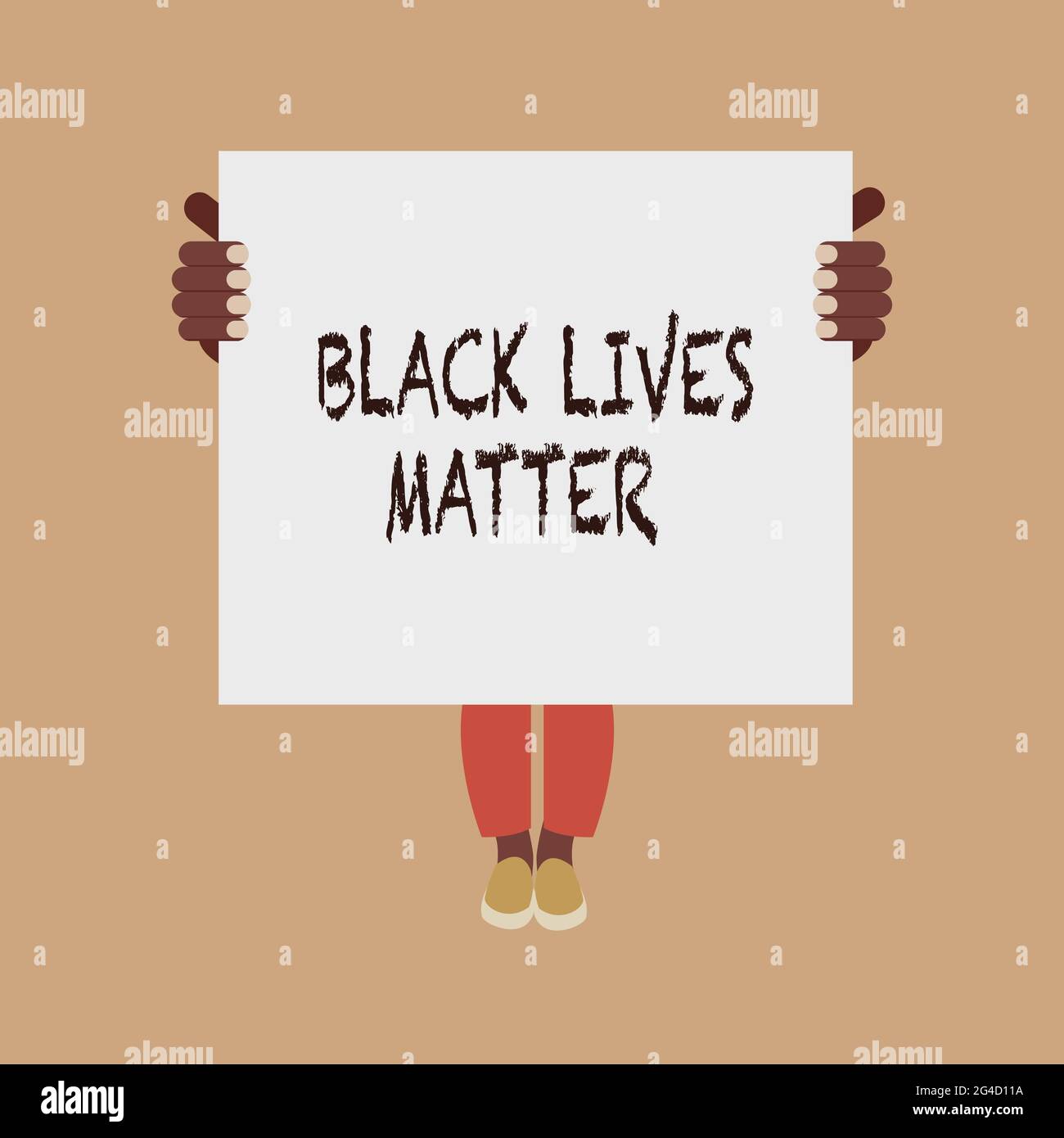 Hand holding a big placard with 'Black lives matter' message Stock ...