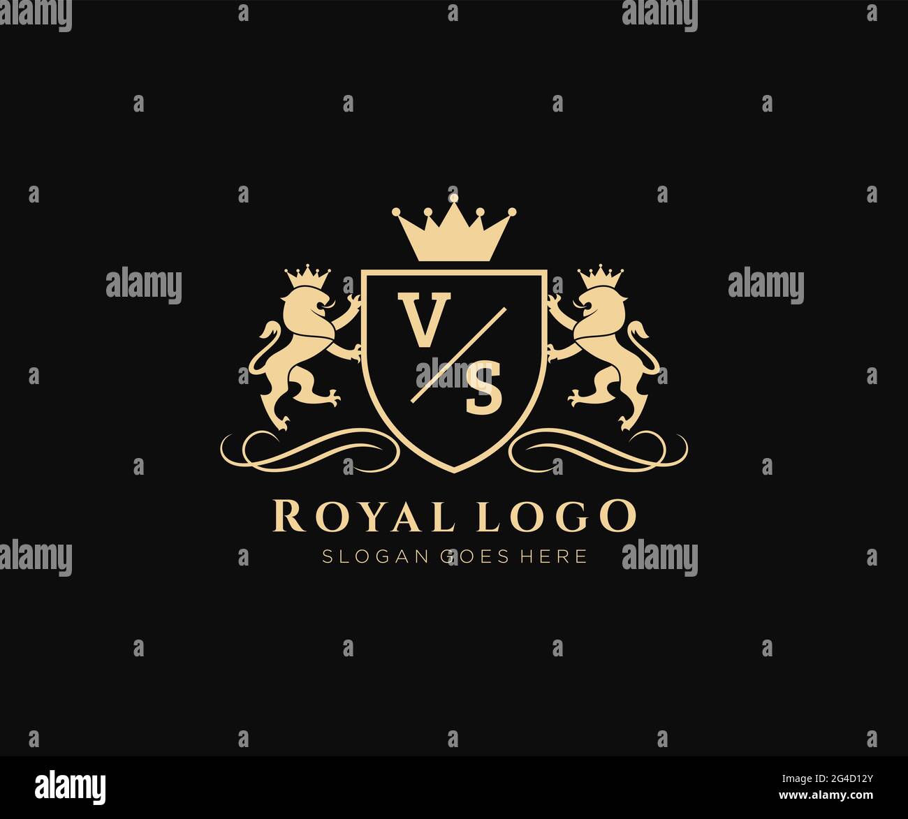 VS Letter Lion Royal Luxury Heraldic,Crest Logo template in vector art ...