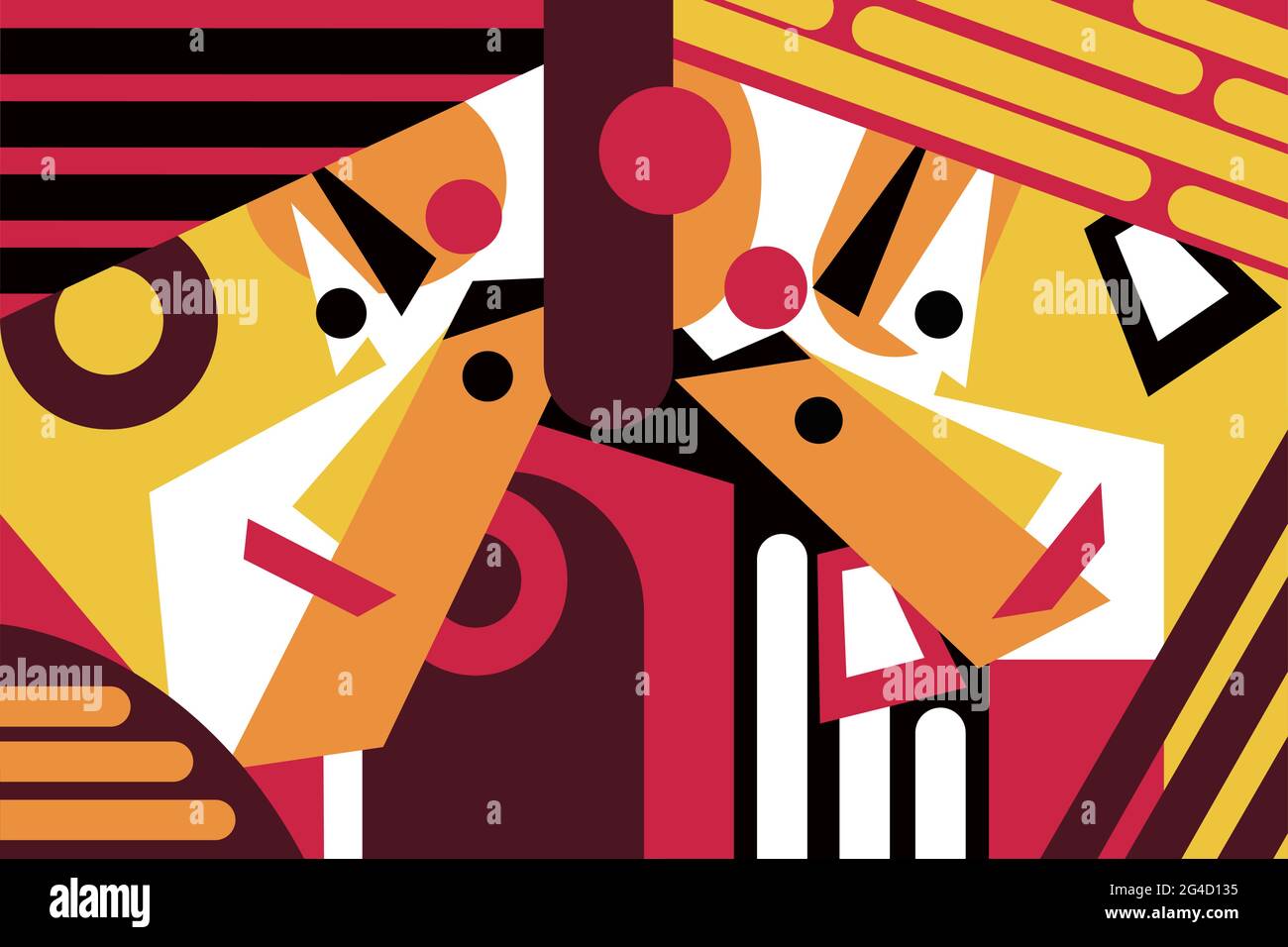 Illustration of abstract faces and shapes Stock Vector Image & Art - Alamy