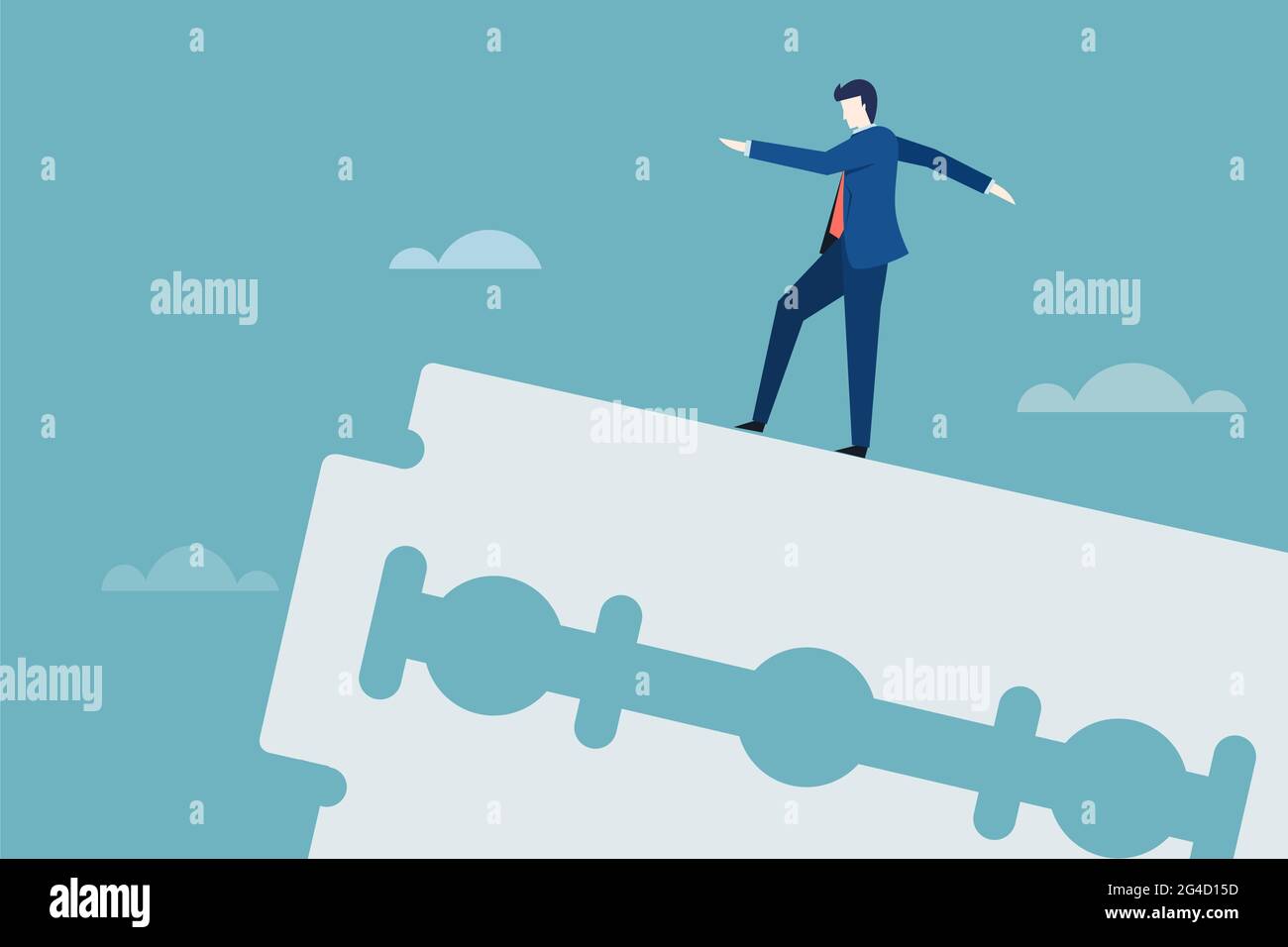 Woman balancing edge Stock Vector Images - Alamy