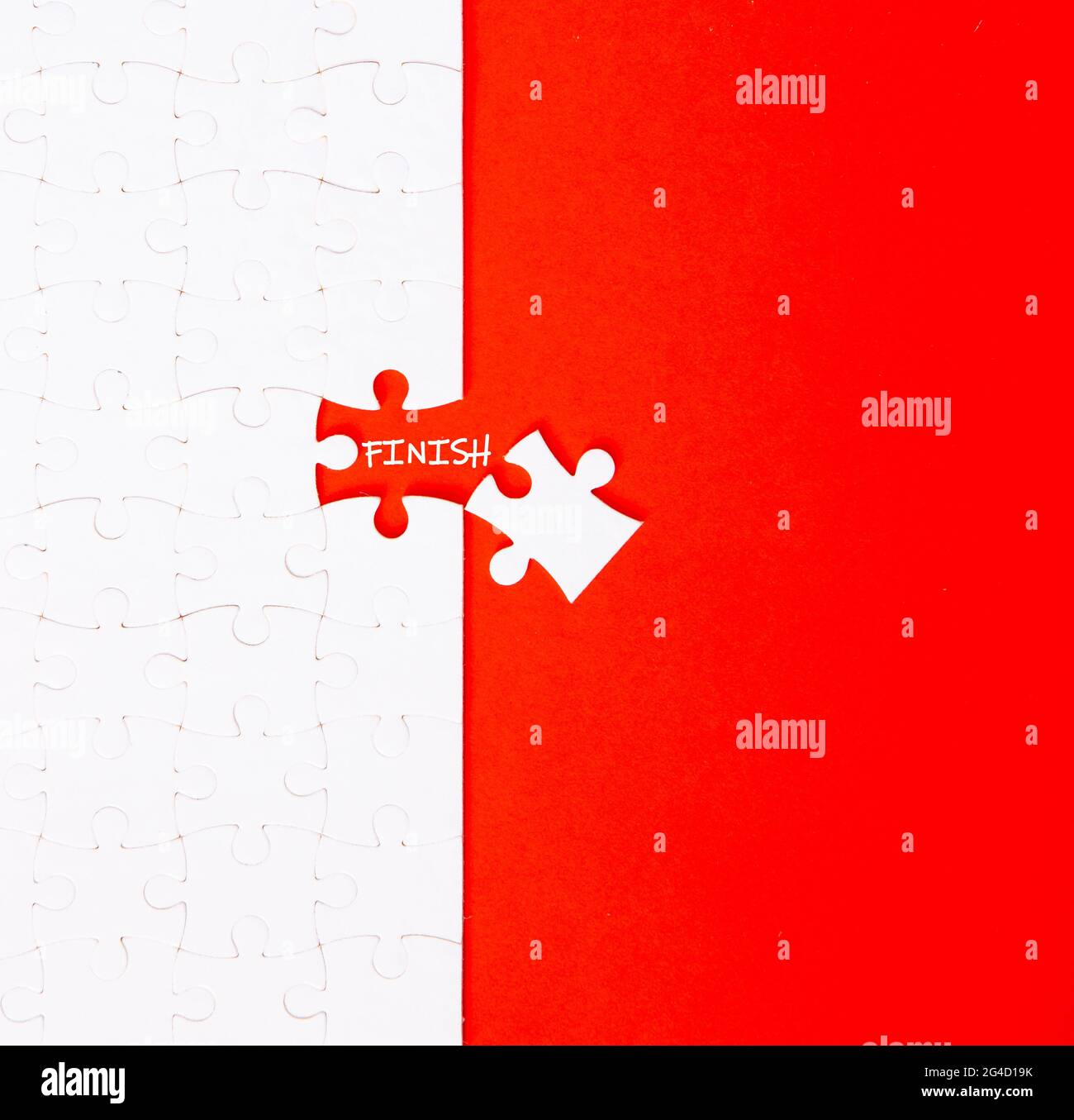 The word finish on missing puzzle piece. To finish or complete a task ...
