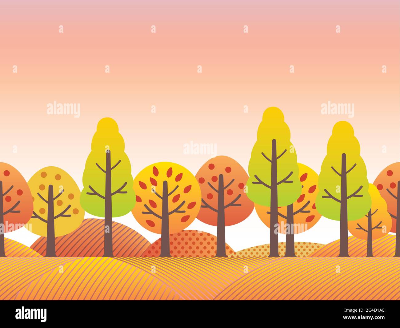 Sunset view countryside in Stock Vector Images - Alamy