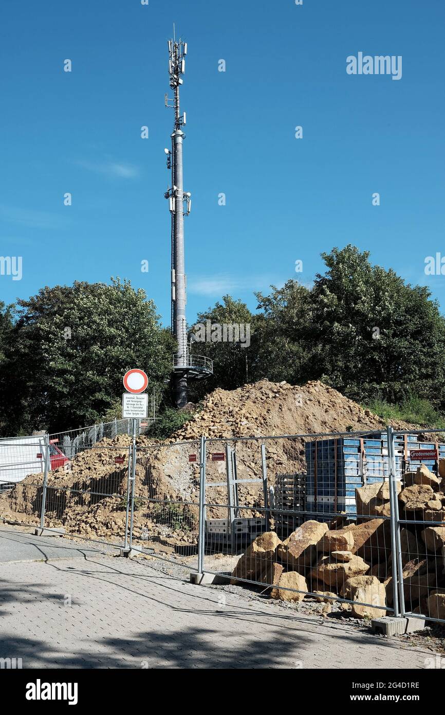 Vertical shot of a base station in a construction site Stock Photo - Alamy