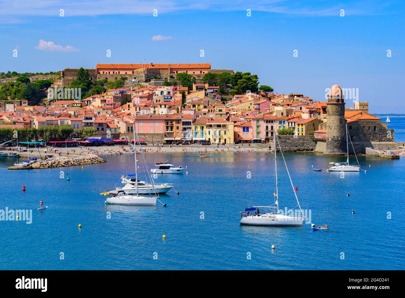 The old town of Collioure, a seaside resort in Southern France Stock ...