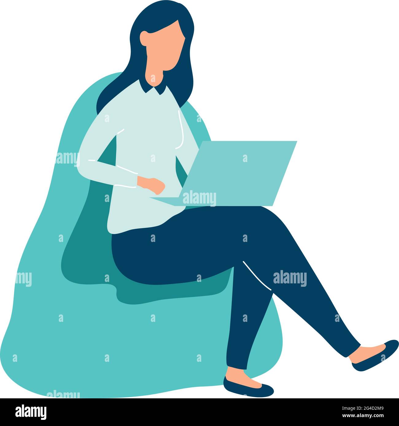 Young woman laptop using sitting Stock Vector Images - Alamy