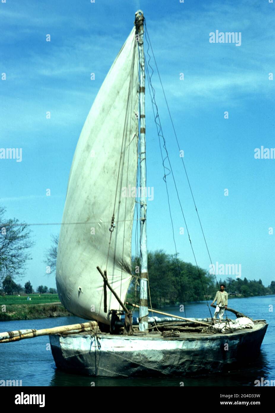 Traditional barge on a canal in the Nile delta Egypt Stock Photo - Alamy