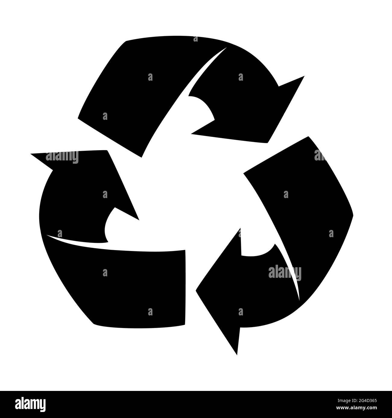 Recycle icon. Black Recycle Symbol with three arrows. Isolated on white background. Vector ...