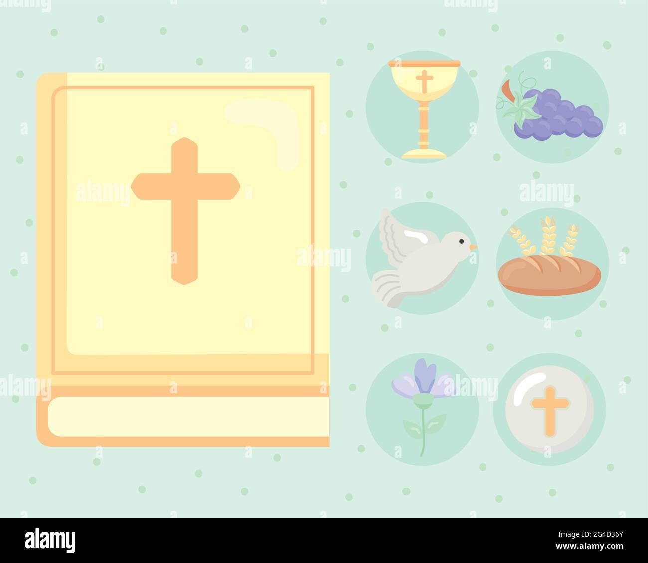 seven first communion set icons Stock Vector Image & Art - Alamy
