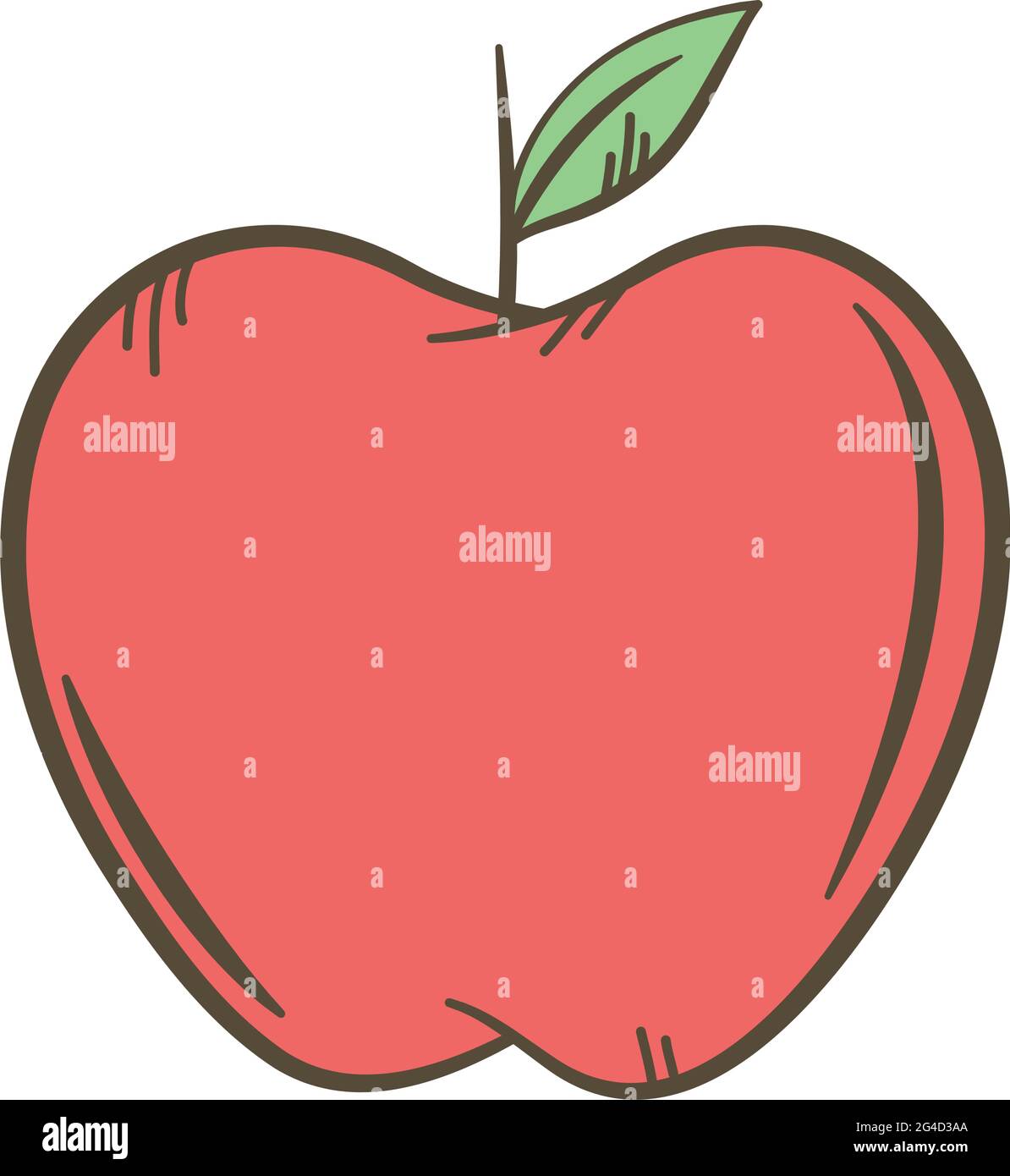 Red apple leaf doodle Cut Out Stock Images & Pictures - Alamy