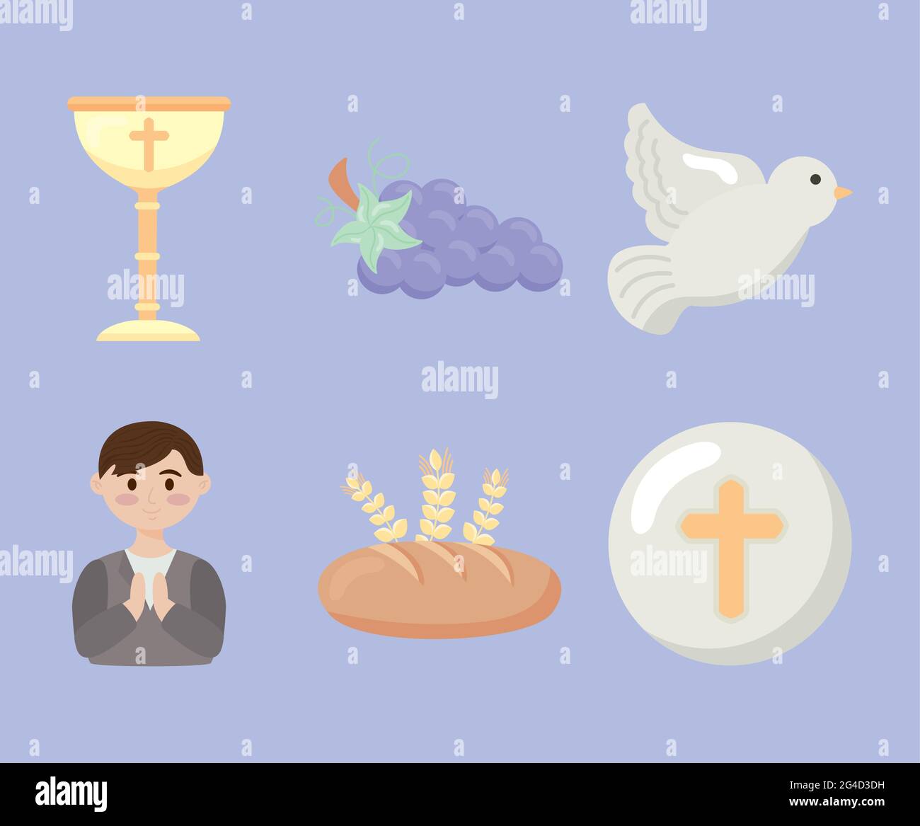 first communion set six icons Stock Vector Image & Art - Alamy