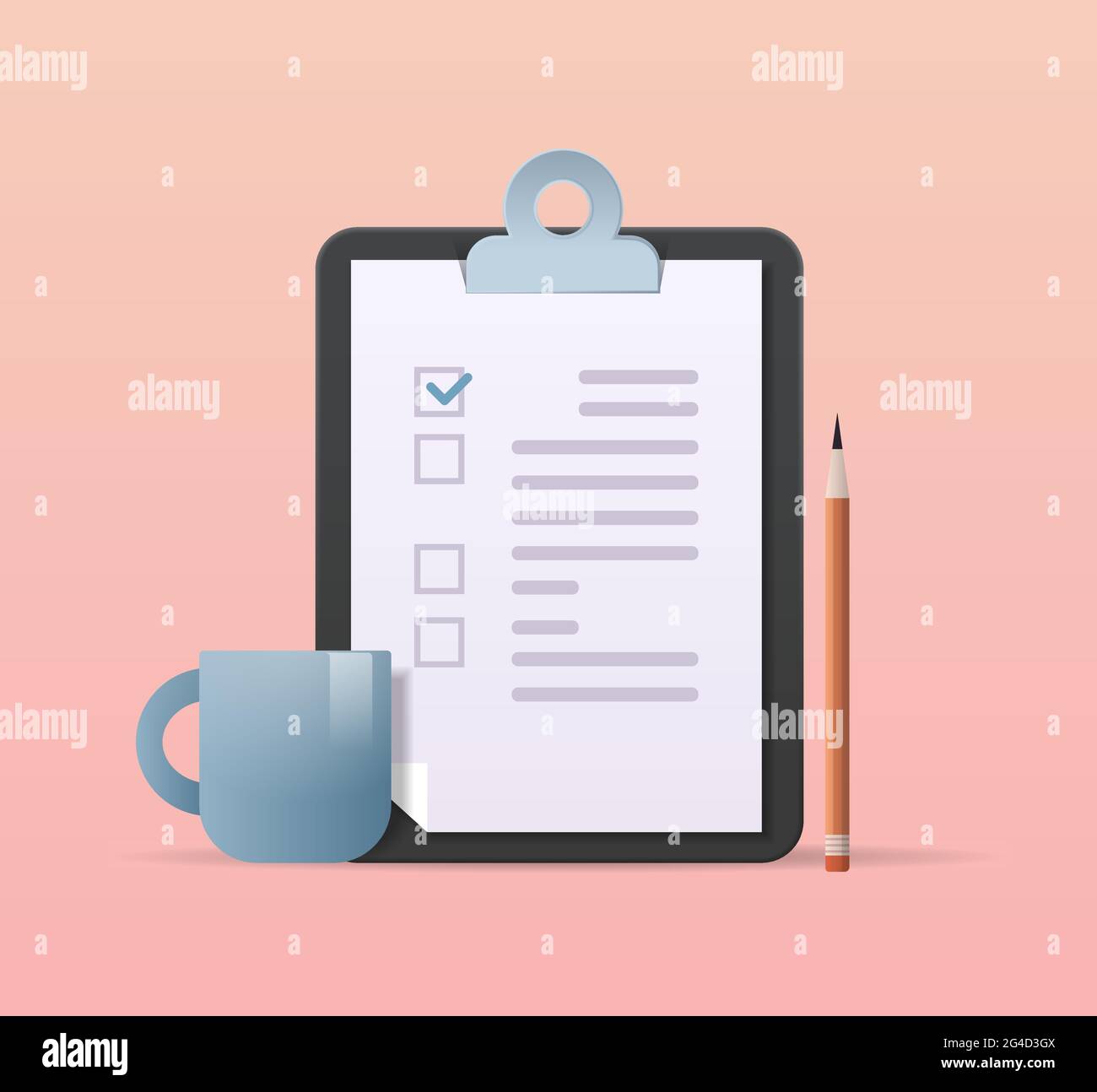 clipboard with check mark sign business task goal achievements planning ...