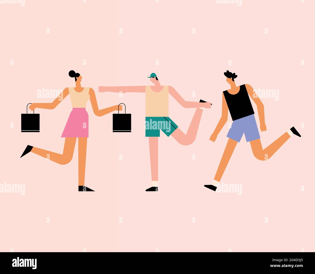 three persons outdoor activities characters Stock Vector Image & Art ...