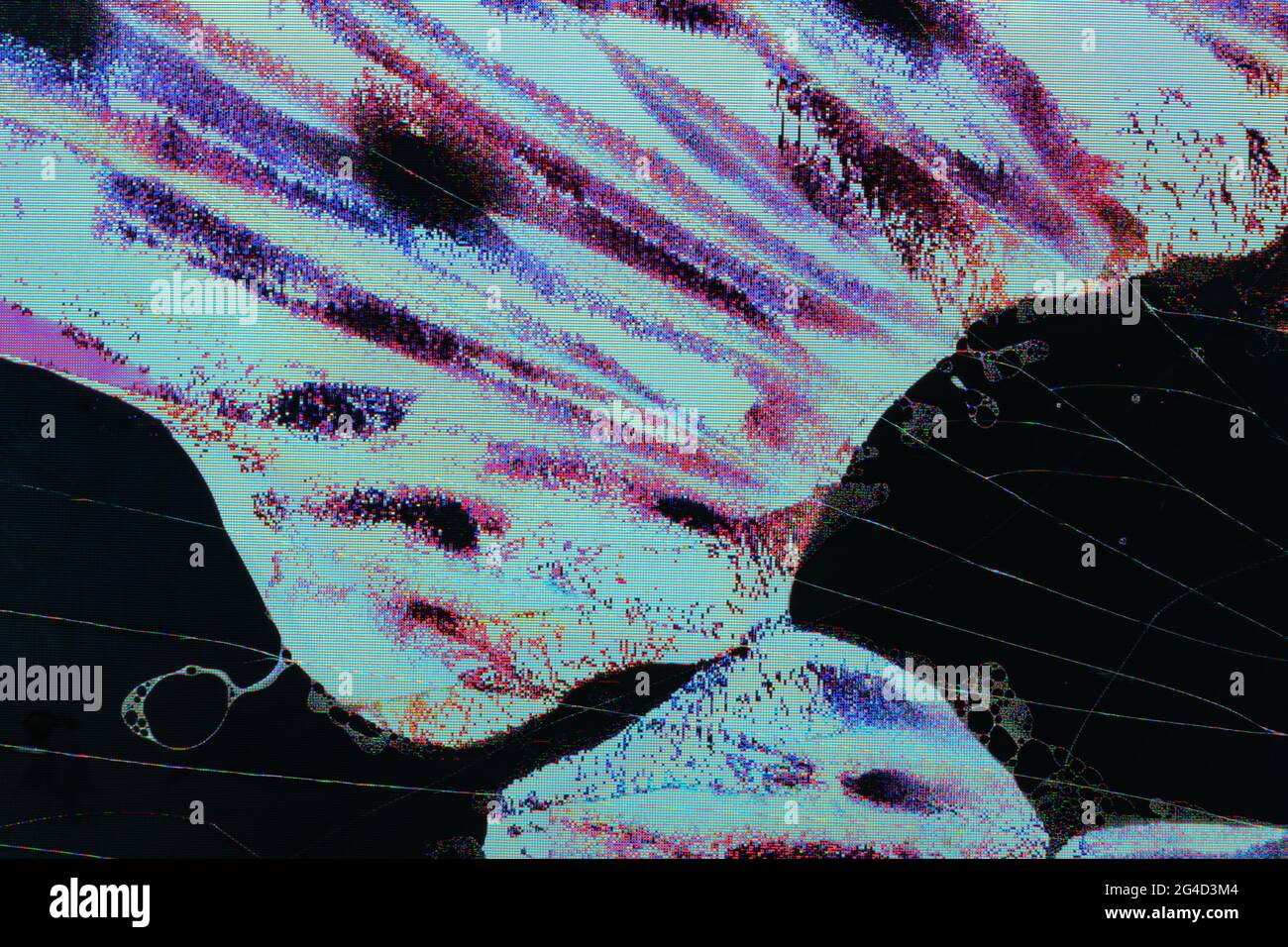 Television failure, LCD Screen glitch, LCD screen as abstract ...