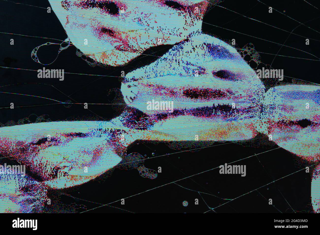 Television failure, LCD Screen glitch, LCD screen as abstract ...