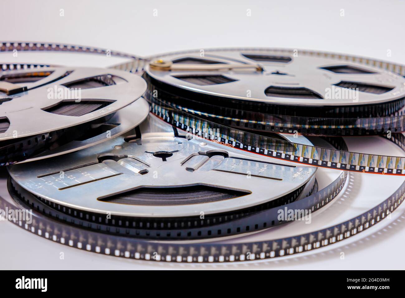 old Film Reel isolated on a white background Stock Photo - Alamy