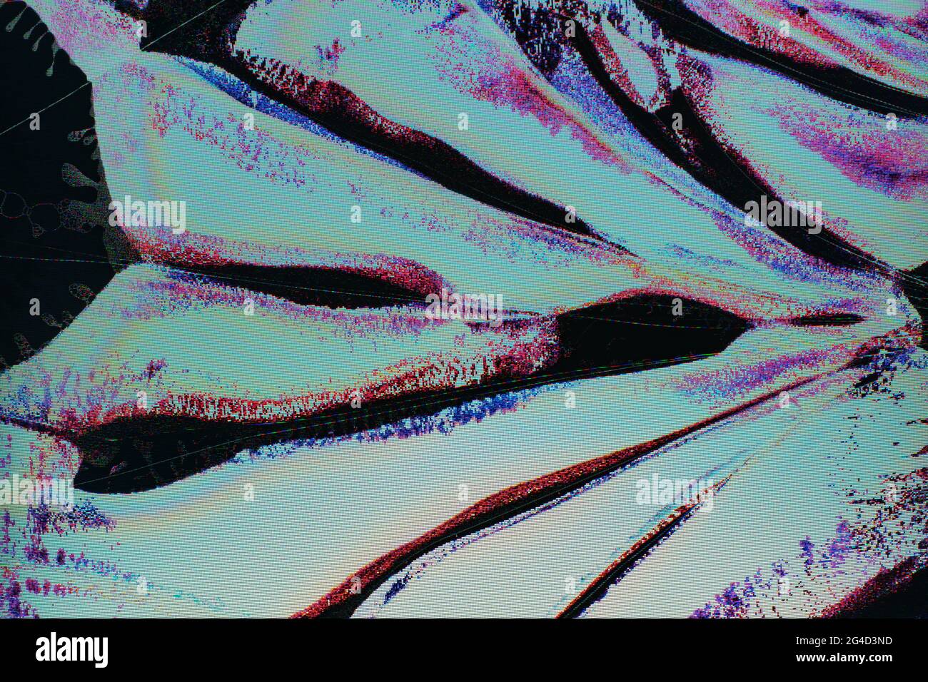 Television failure, LCD Screen glitch, LCD screen as abstract ...