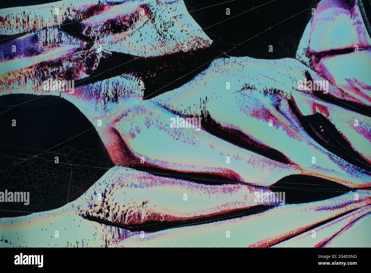 Television failure, LCD Screen glitch, LCD screen as abstract ...