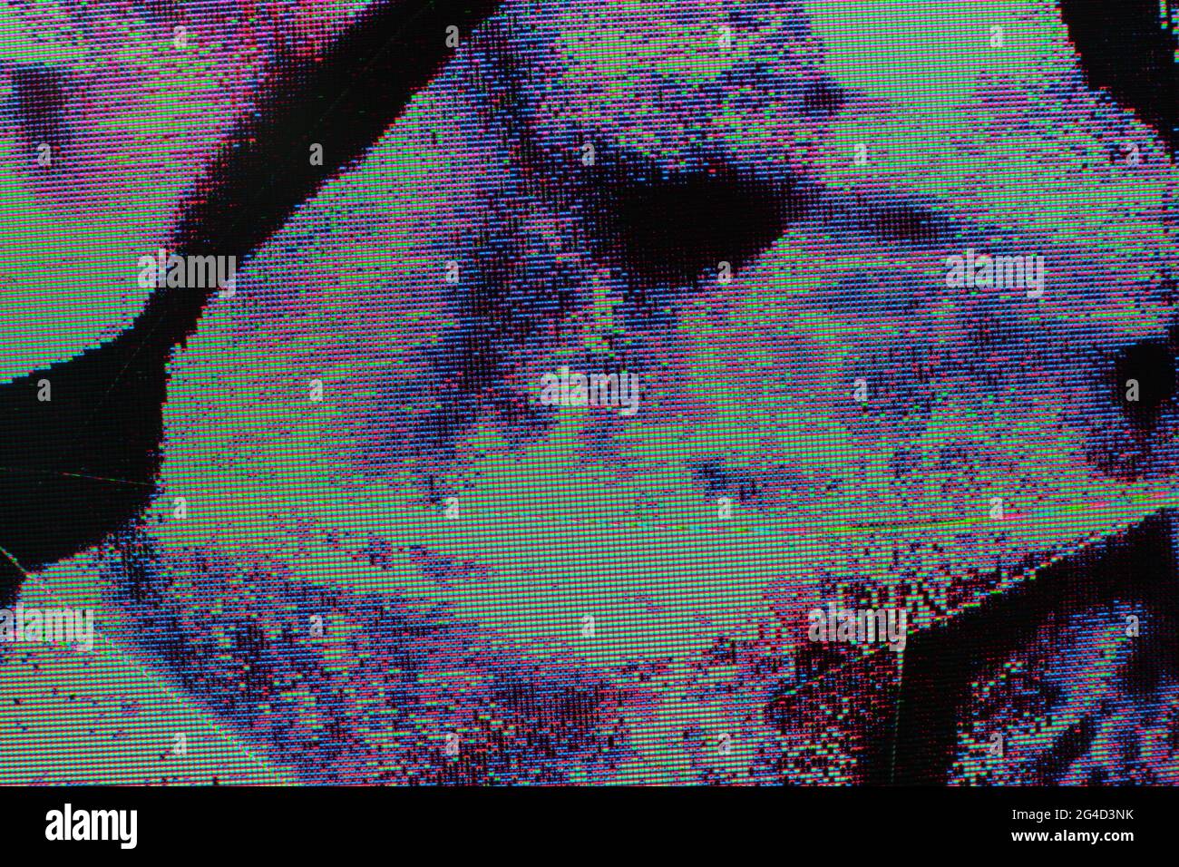 Television failure, LCD Screen glitch, LCD screen as abstract ...