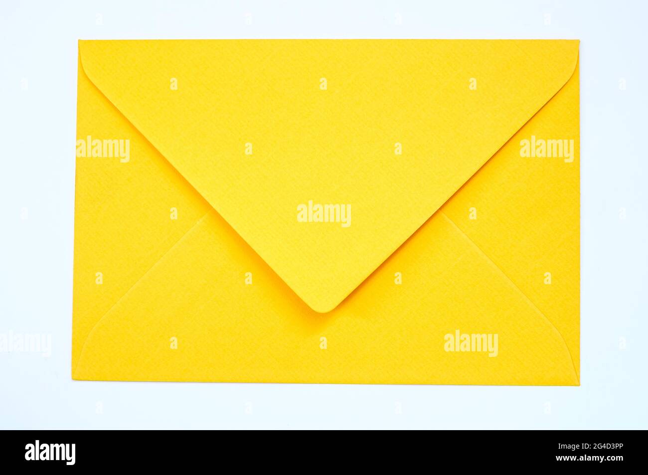 yellow vintage paper envelope isolated on the white Stock Photo - Alamy