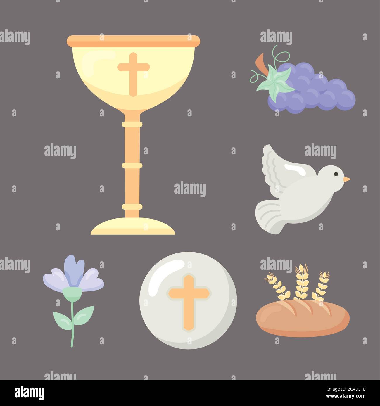 six first communion set icons Stock Vector Image & Art - Alamy