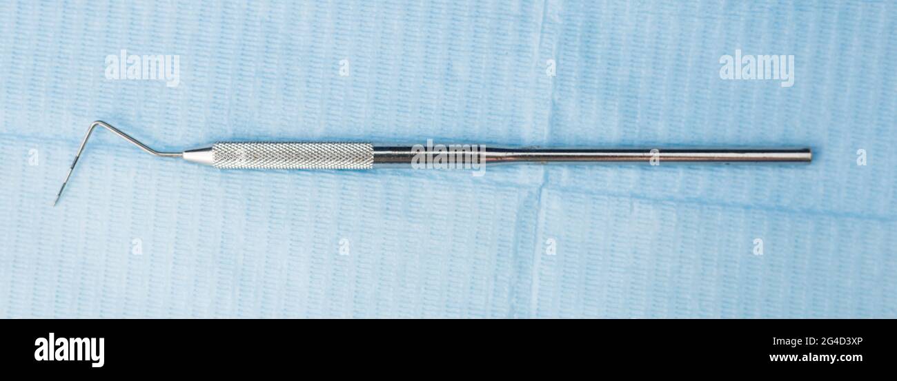 Dental instrument - stainless steel dental probe closeup Stock Photo ...