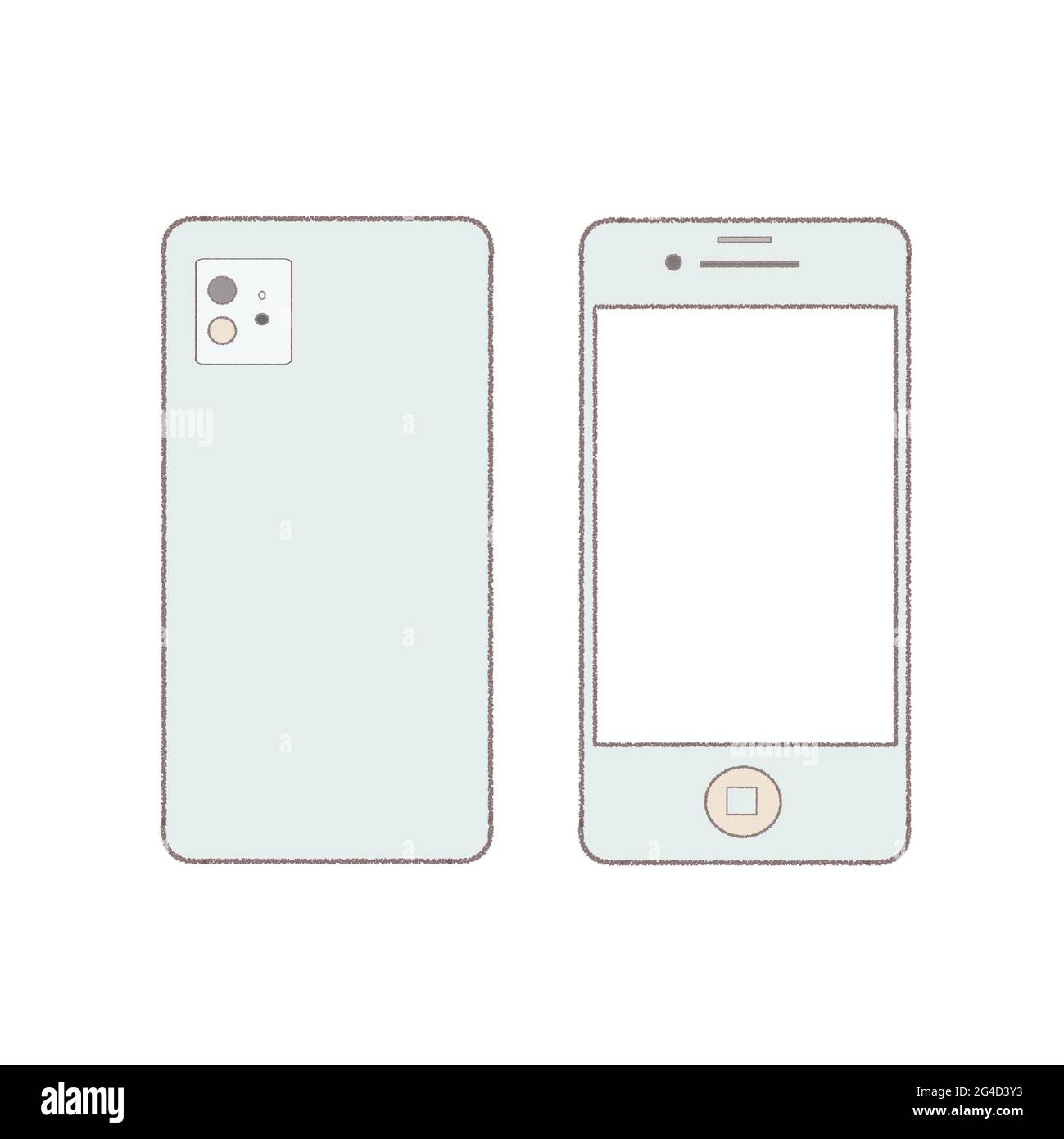 Adult cute smartphone. Cute and simple art style. On a white background ...