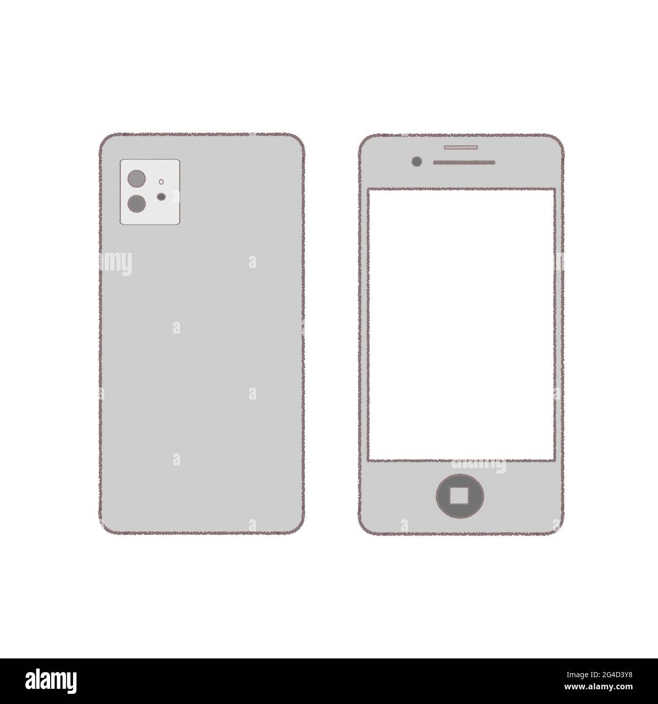 Adult cute smartphone. Cute and simple art style. On a white background ...