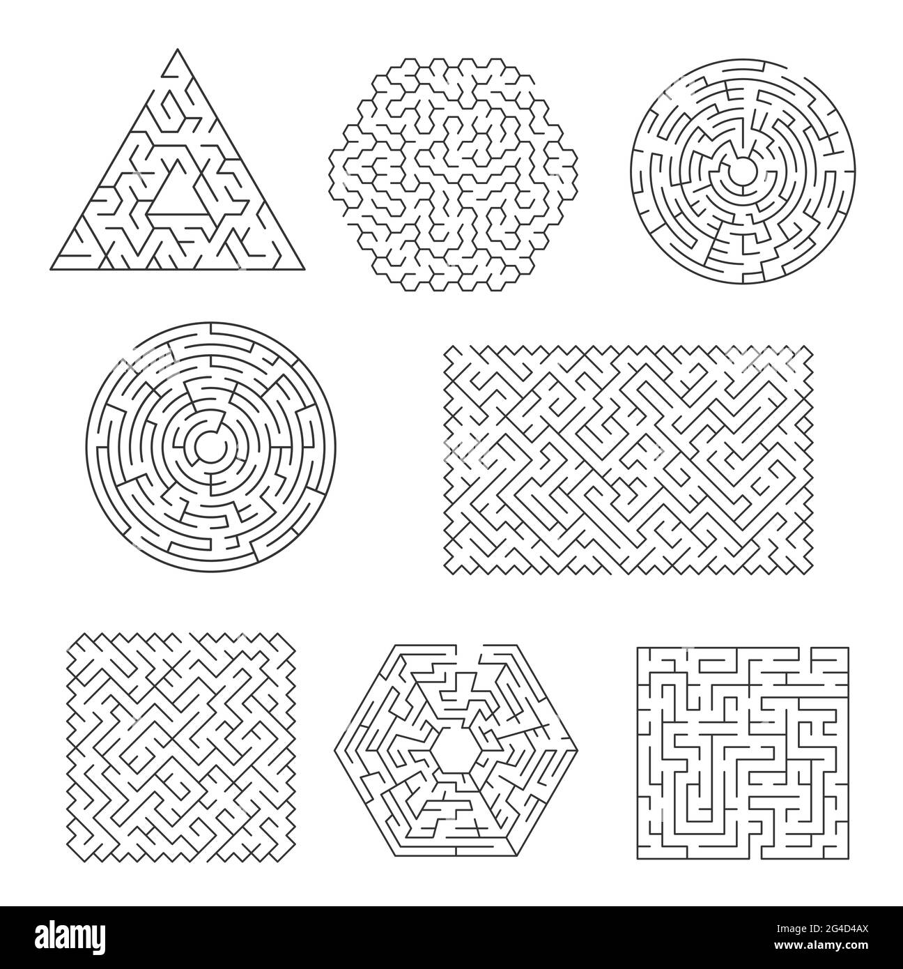Labyrinth maze riddle, finding path and exit searching logical game ... Labyrinth maze riddle, finding path and exit searching logical game ...