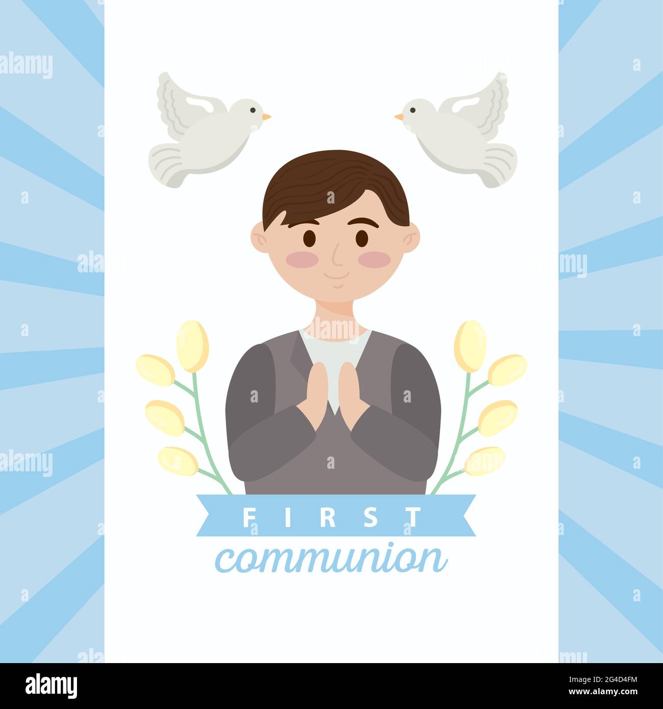 first communion card with boy Stock Vector Image & Art - Alamy