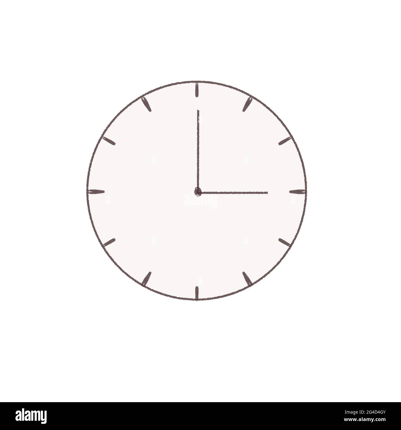 Simple watch. Cute and simple art style. On a white background Stock ...