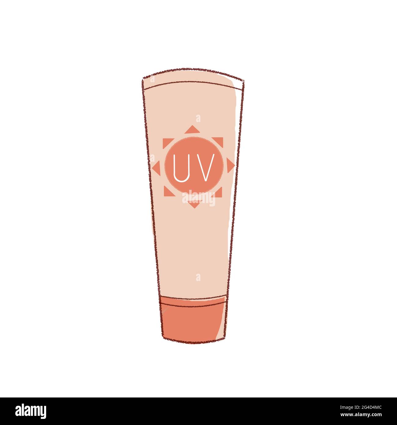 sunscreen. On a white background. Cute and simple art style Stock Photo ...
